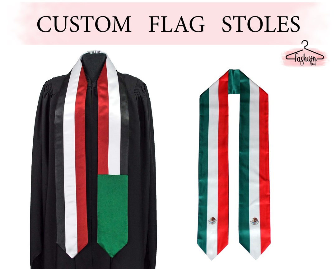 Mix & Match Country Flag Grad Stole Country Flag Graduation Sash ...
