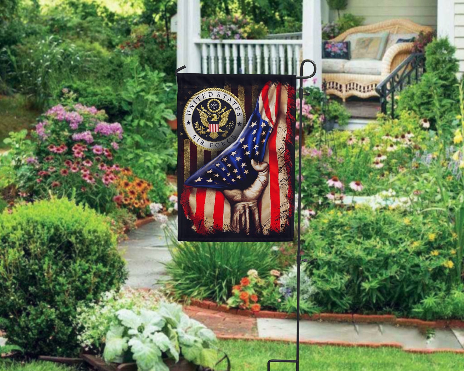US Air Force Emblem Garden Flag US Veteran Day Gifts Hand | Etsy