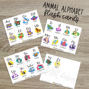 Flash Cards - Animal Alphabet - Printable | Digital Download | Instant ...