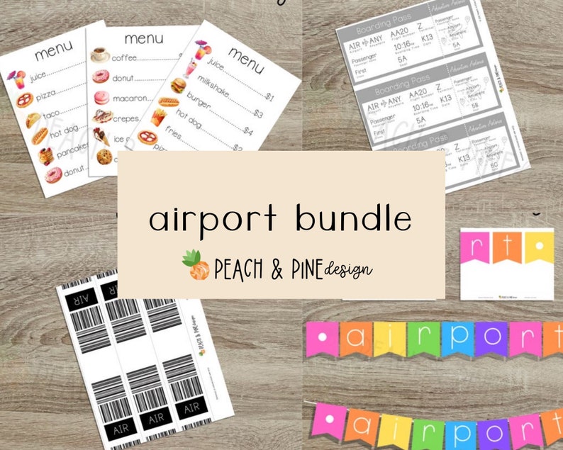Airport Pretend Play Bundle - Printable | Digital Download | Instant ...
