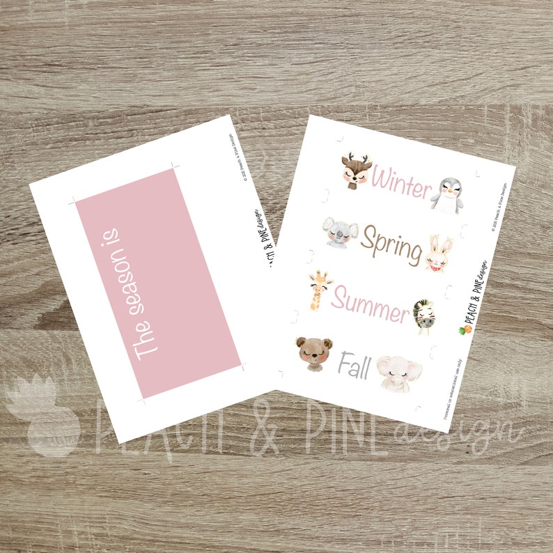 Kids Calendar - Watercolor Animals - Printable | Digital Download ...