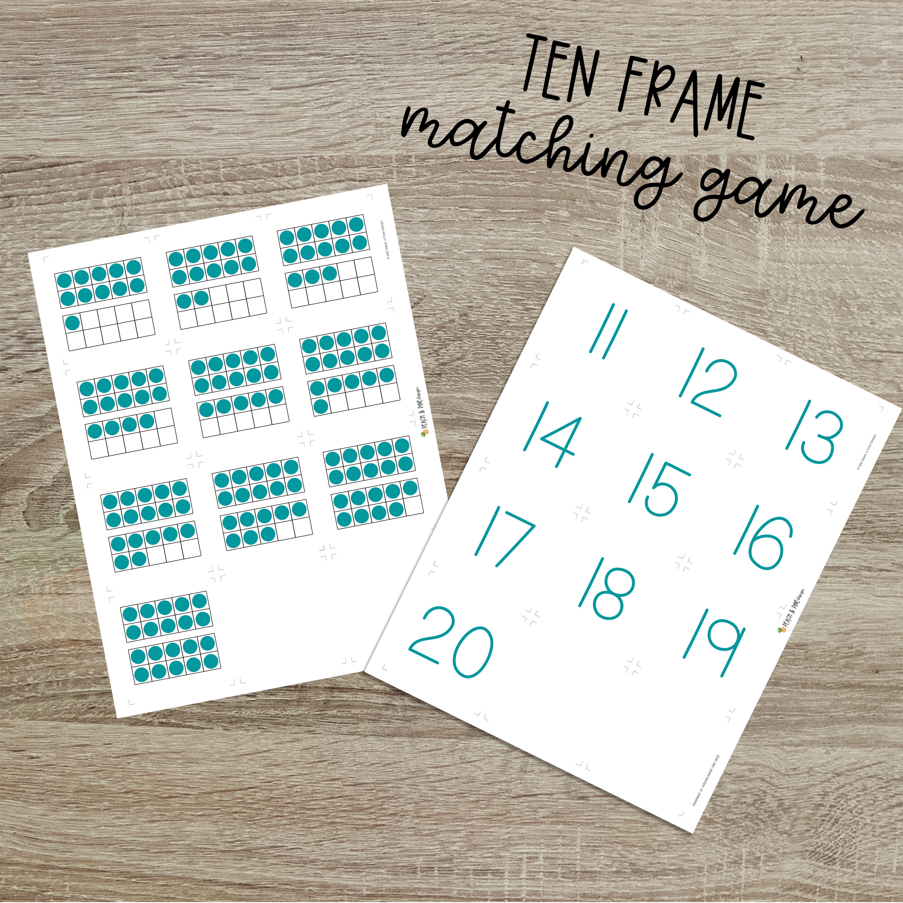 Math Bundle Ten Frames 0-20 Printable Digital Download - Etsy