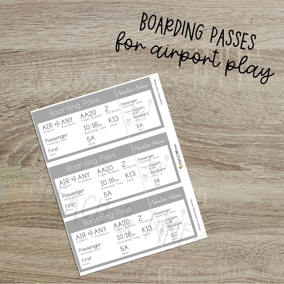 Boarding Pass for Kids - Printable | Digital Download | Instant ...
