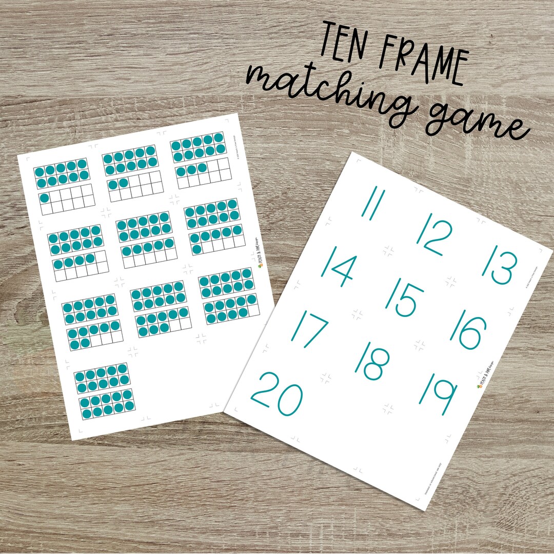 Matching Game - Ten Frame 11-20 - Memory - Printable | Digital Download ...