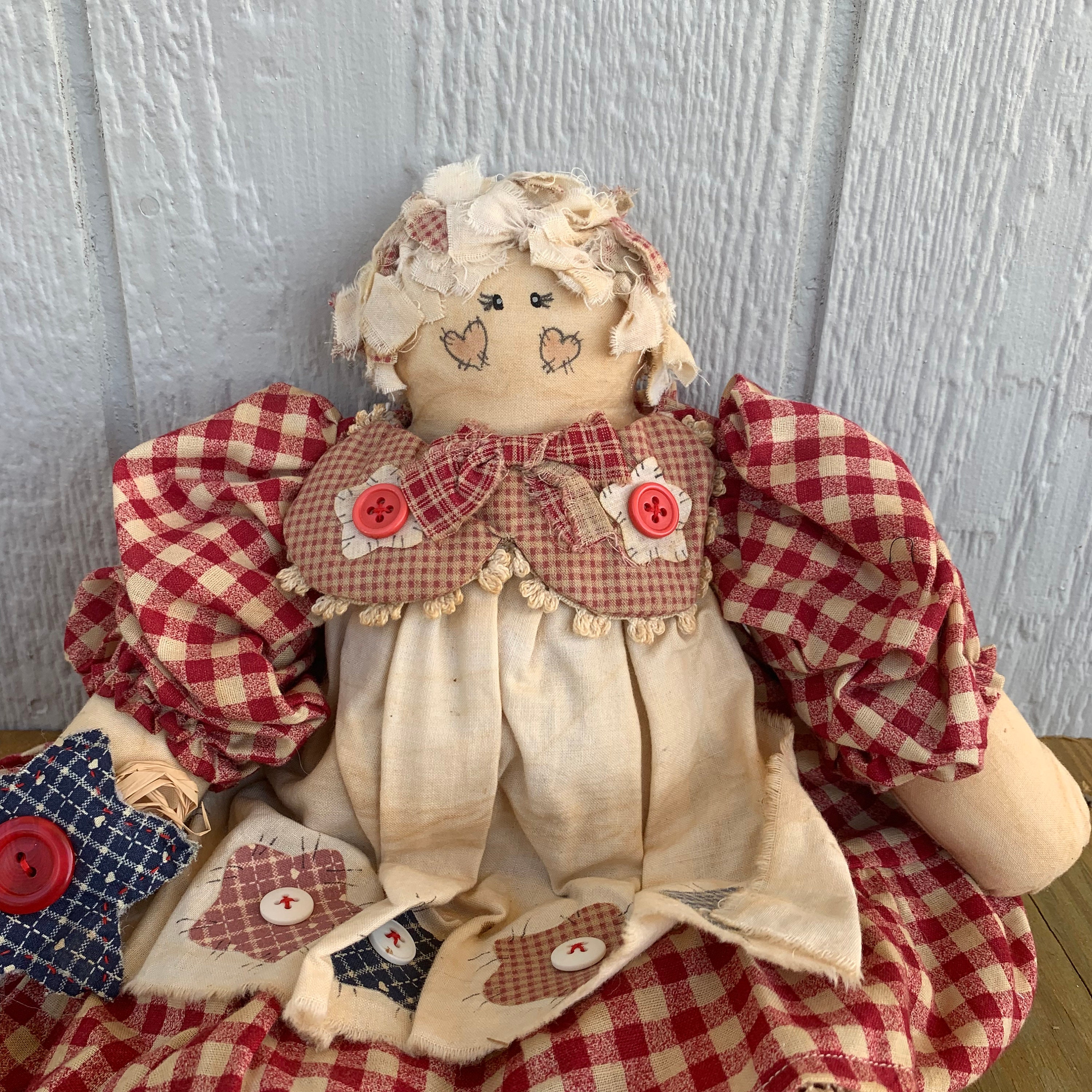 Vintage Rag Doll Folk Art Doll Handmade Cloth Doll - Etsy