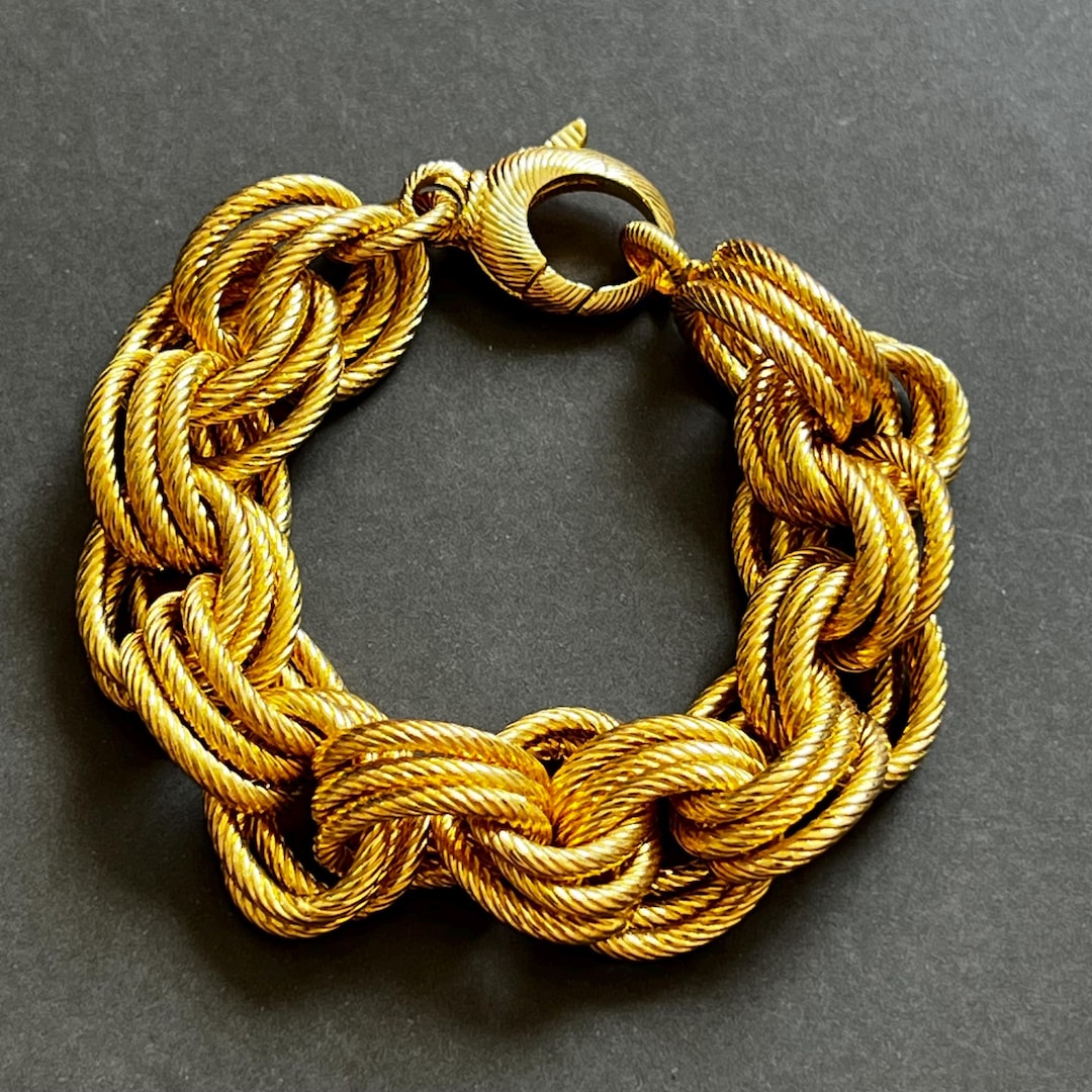 Bronze Milor Italy Triple Link Chain Bracelet - Etsy