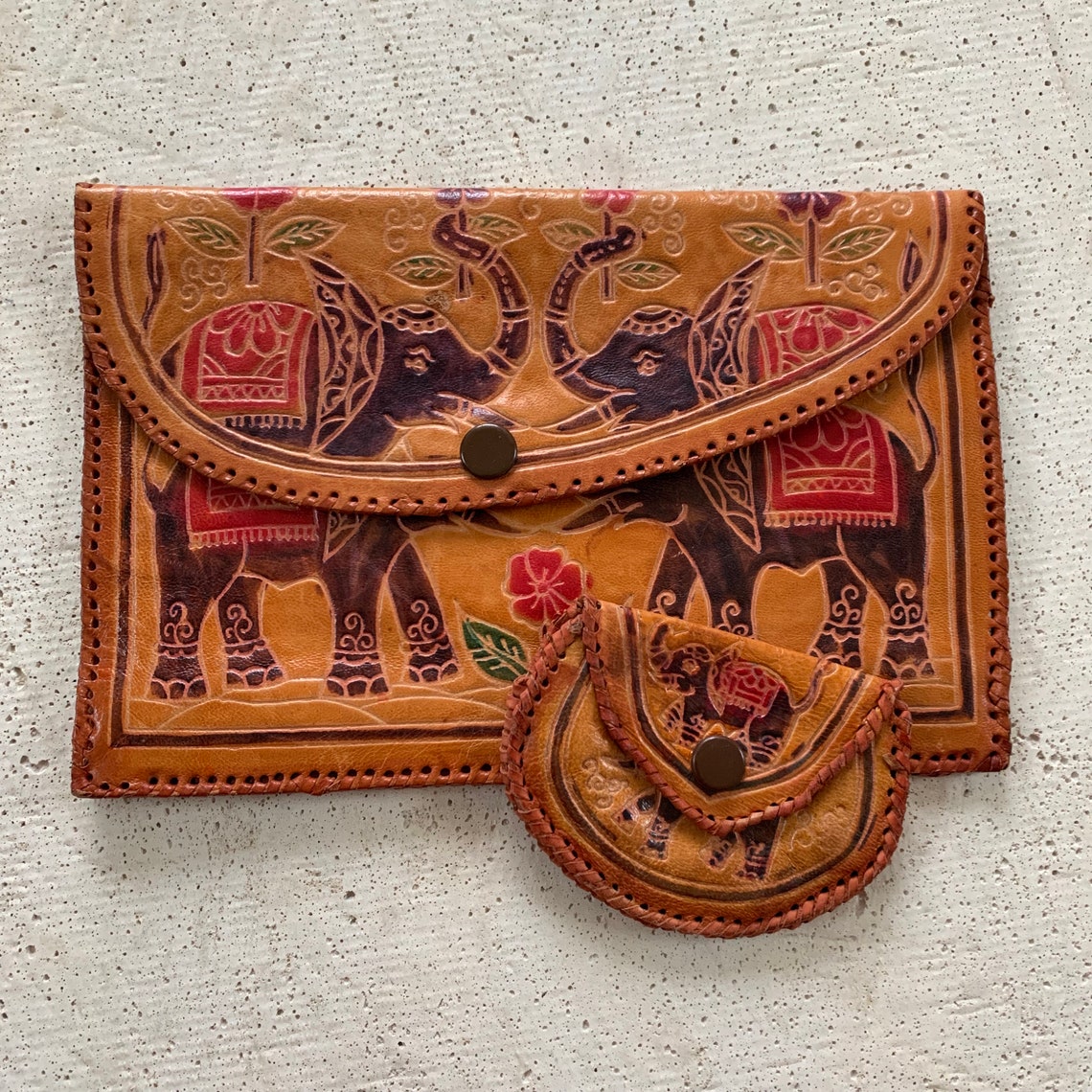Vintage 2 Leather Purses Made In India C170 - Etsy.de