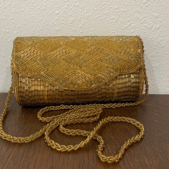VIOLA Collection | Gold Beaded Purse | C118 - Gem