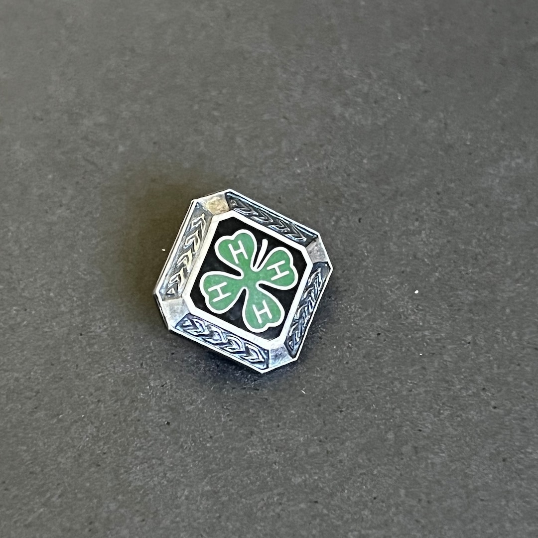 925 Sterling Silver Enamel 4-H Clover Pin Brooch - Etsy