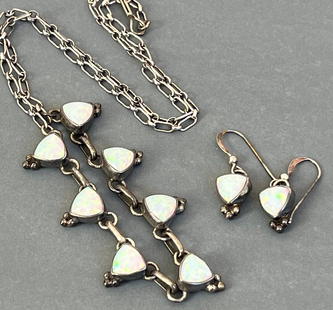 Joe Delgarito ALV Navajo Sterling Silver Necklace and Earrings - Etsy