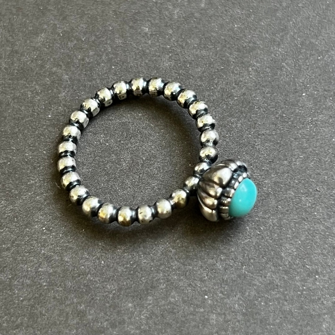 Pandora ALE Turquoise Sterling Silver Bead Ball Ring - Etsy