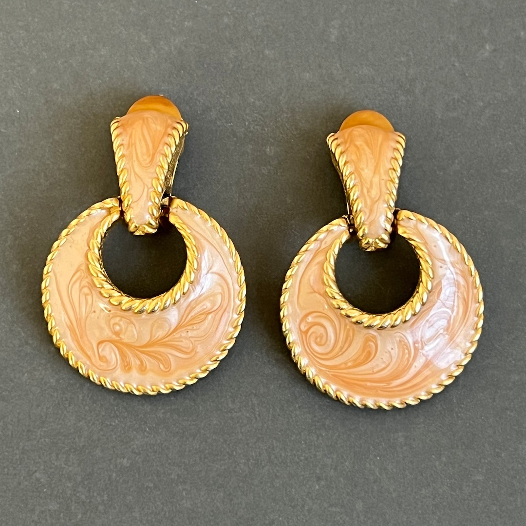 Orena Paris Vintage 90s Large Clip on Earrings - Etsy