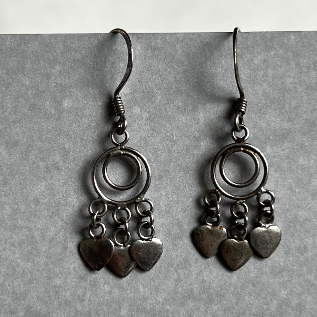 Vintage Sterling Silver Earrings - Etsy