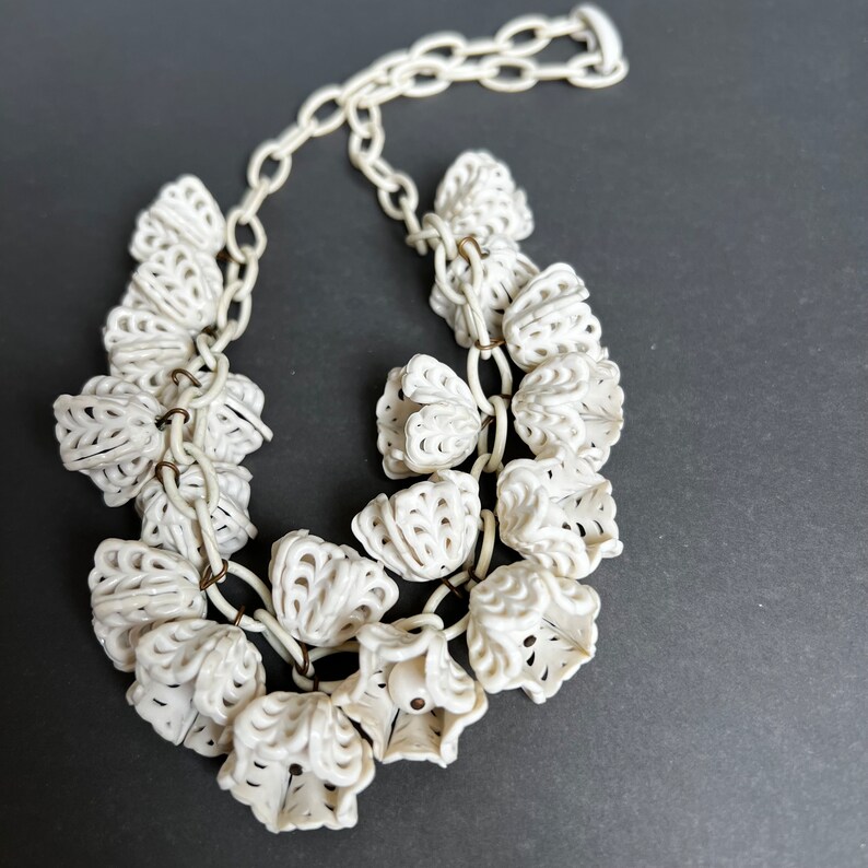 Celluloid Plastic Chain Flower Statement Necklace - Etsy