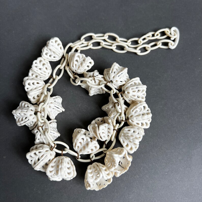 Celluloid Plastic Chain Flower Statement Necklace - Etsy