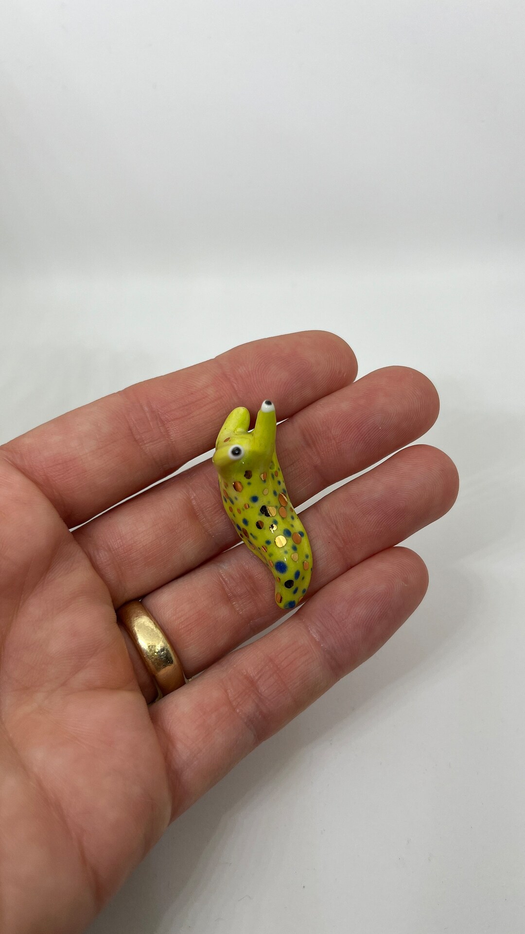 Light Green Slug With Blue Spots Charm - Etsy