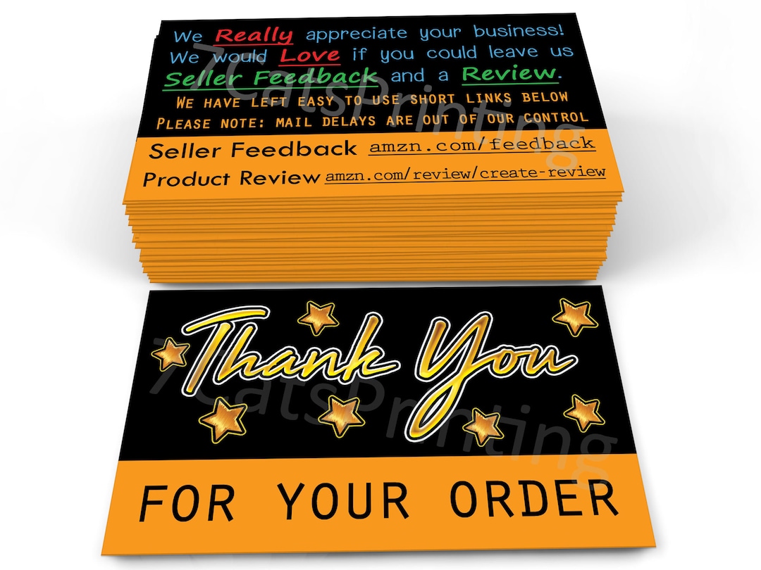 For Amazon Seller Thank You Cards Feedback Review Request - Etsy