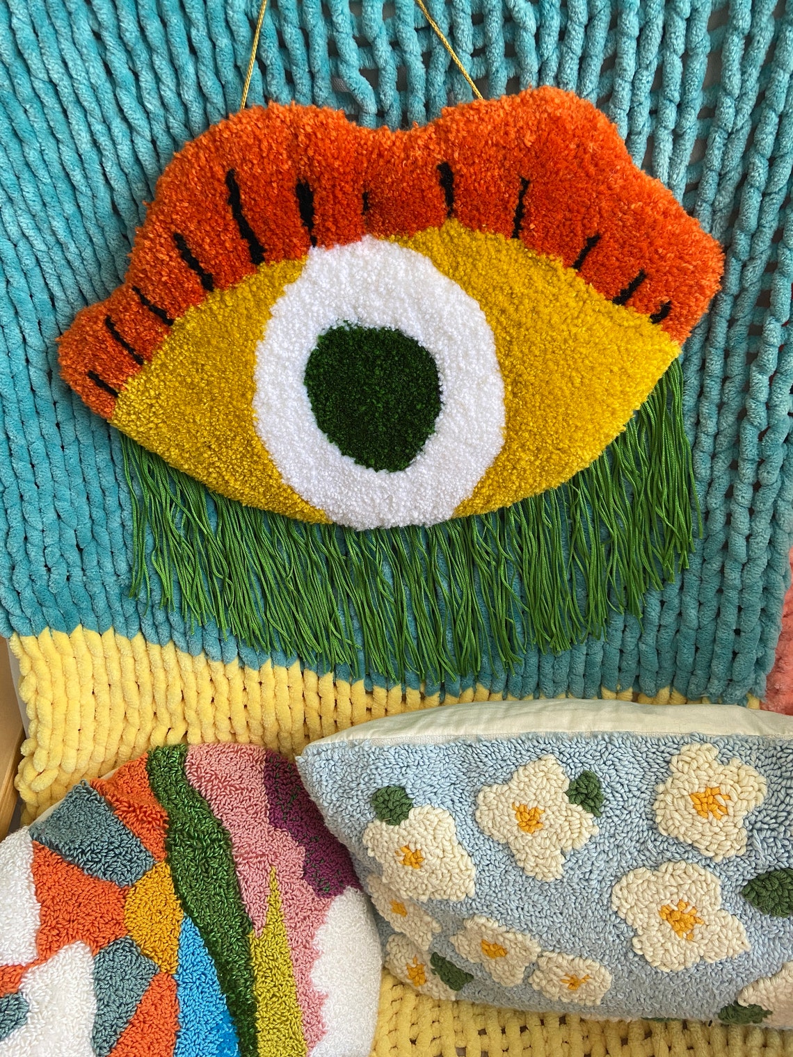Eye Wall Decor, Tufted Green Eye , Mini Rug Wall Rug - Etsy