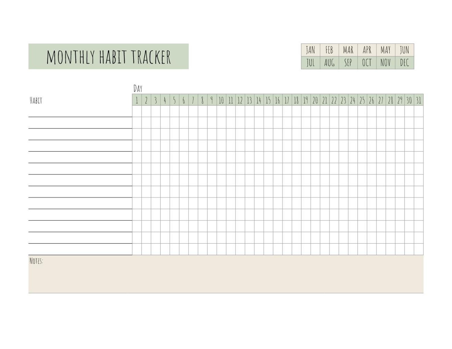 Monthly Habit Tracker - Digital Download With Free Surprise Download - Etsy
