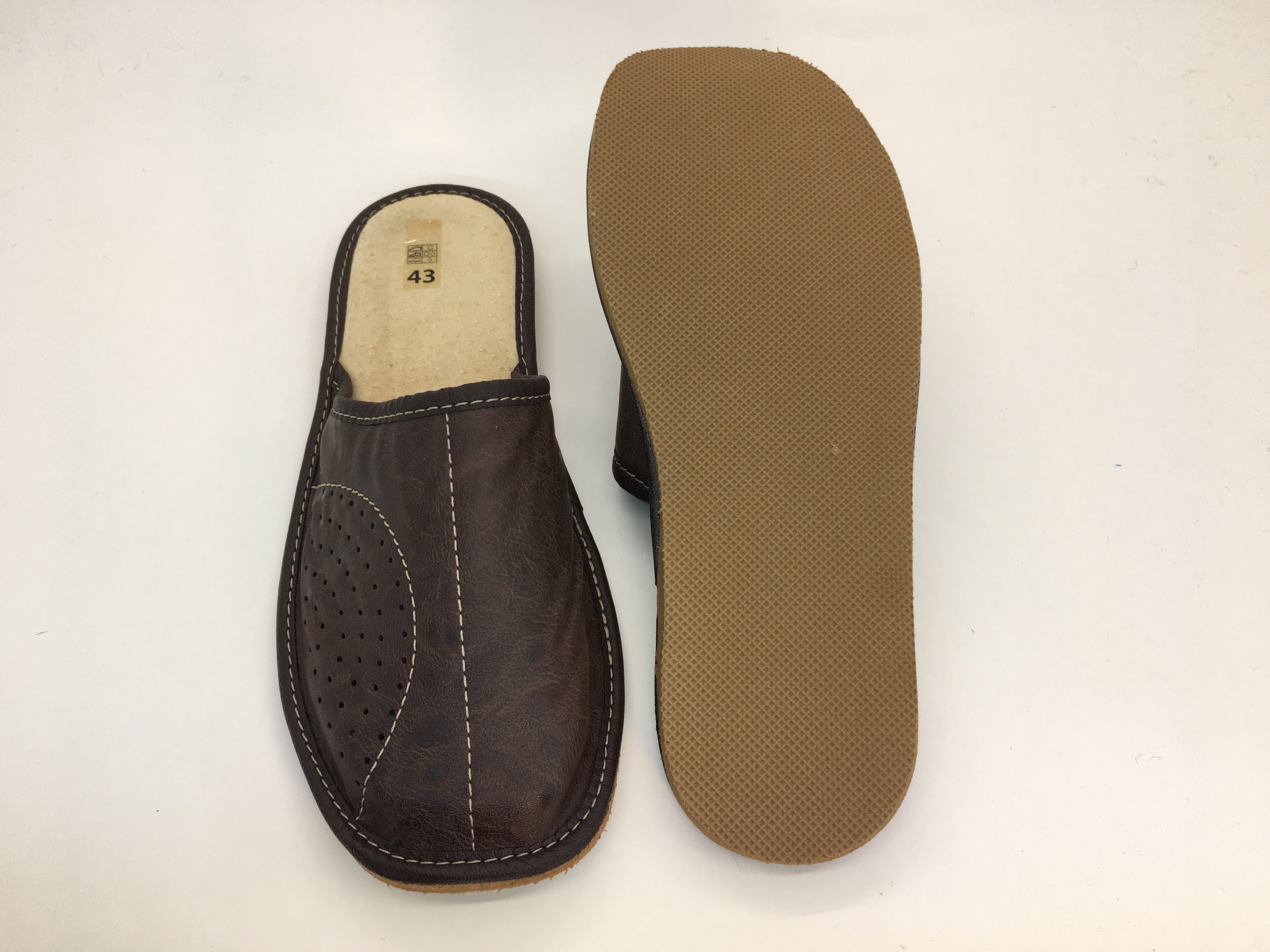 Mens Leather Slippers / Mens Closed Toe Slippers - Etsy