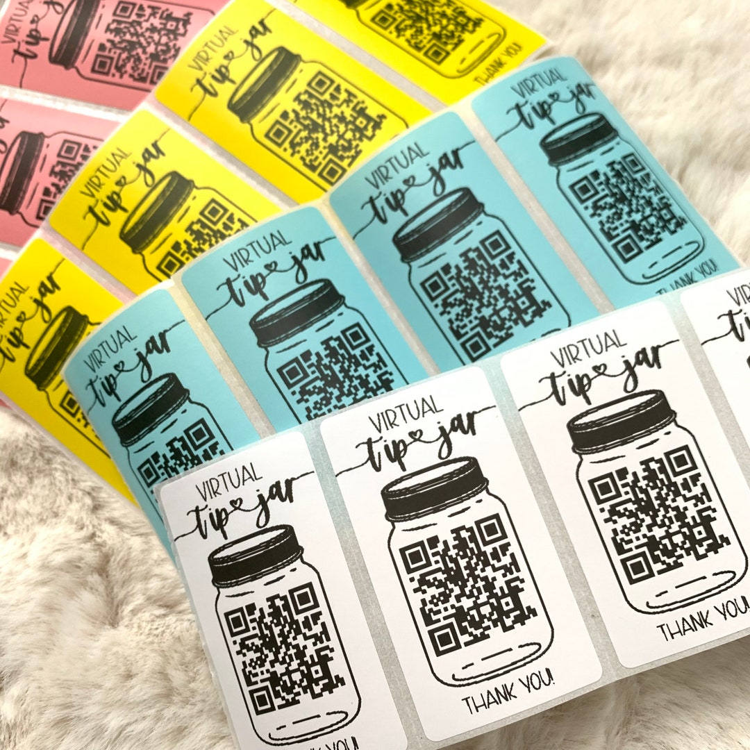 Virtual Tip Jar Sticker QR Code Scan to Shop Tip Your - Etsy