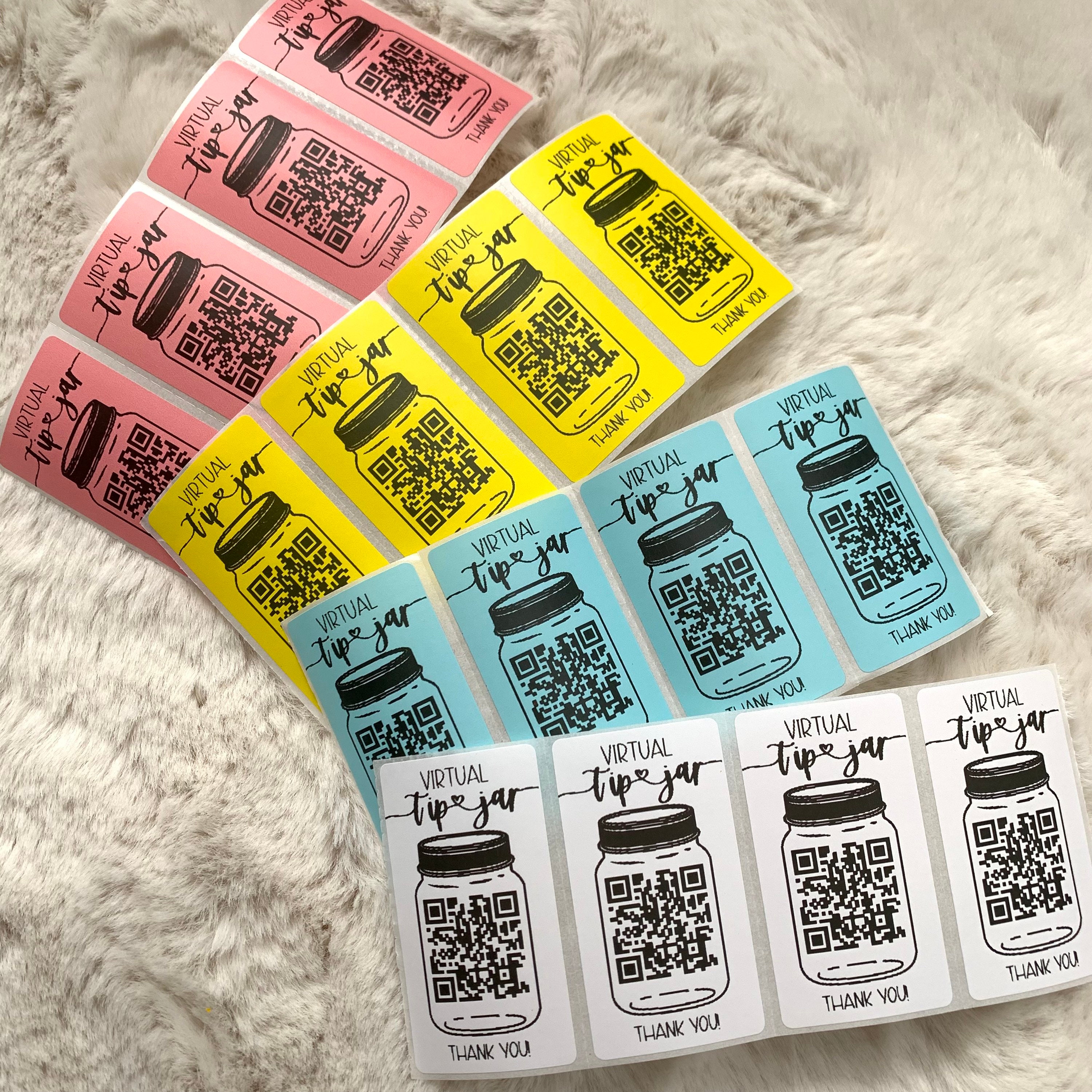 Virtual Tip Jar Sticker QR Code Scan to Shop Tip Your - Etsy