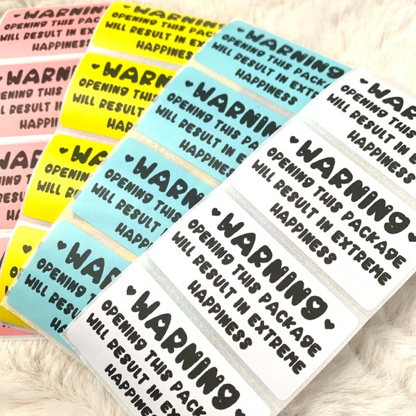 Warning Opening Package Sticker - Etsy