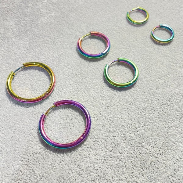 Rainbow Hoops - Etsy