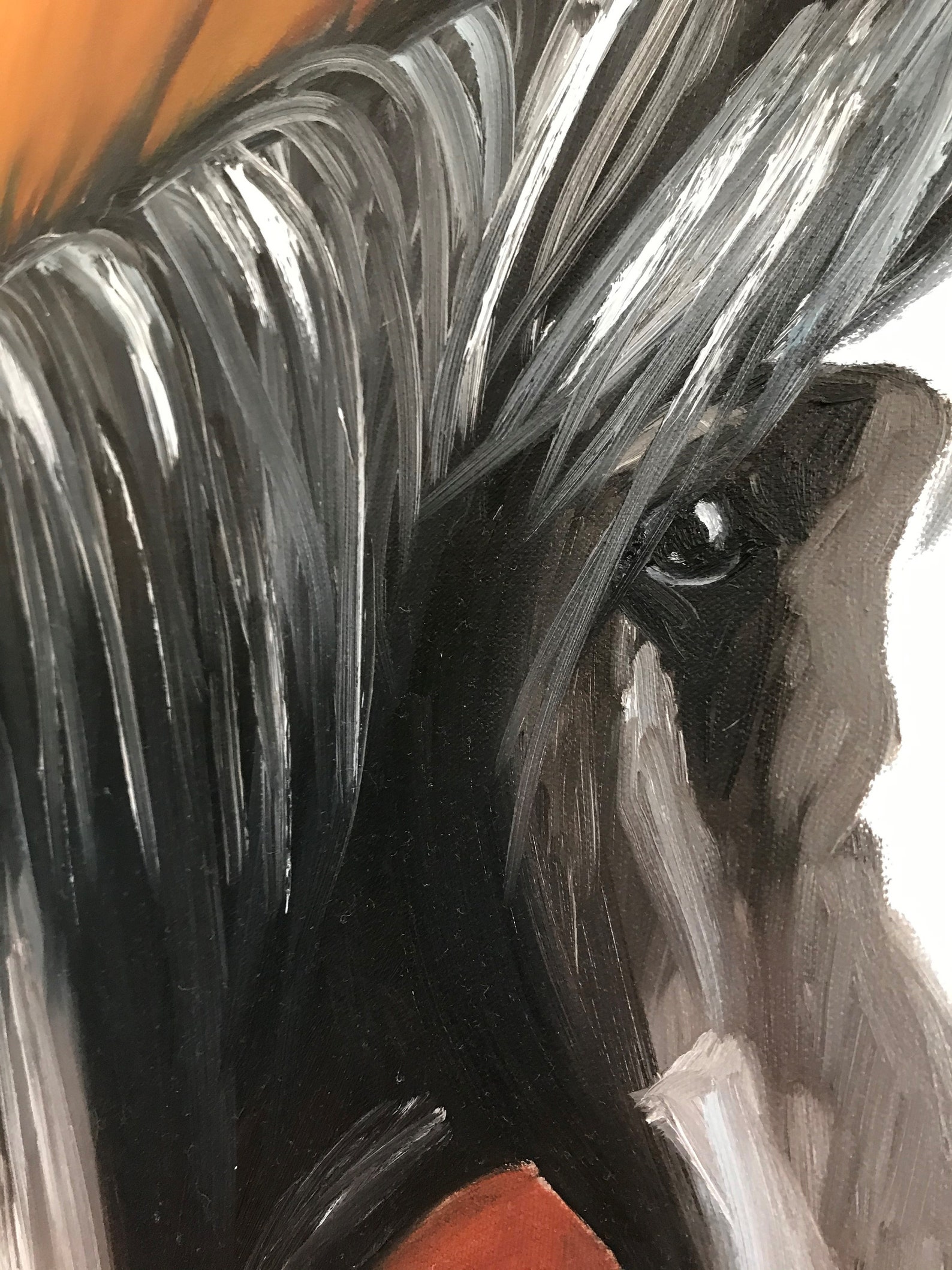 Giclee Print of Shire Horse Original Oil Painting- Cowboy, Ranch ...