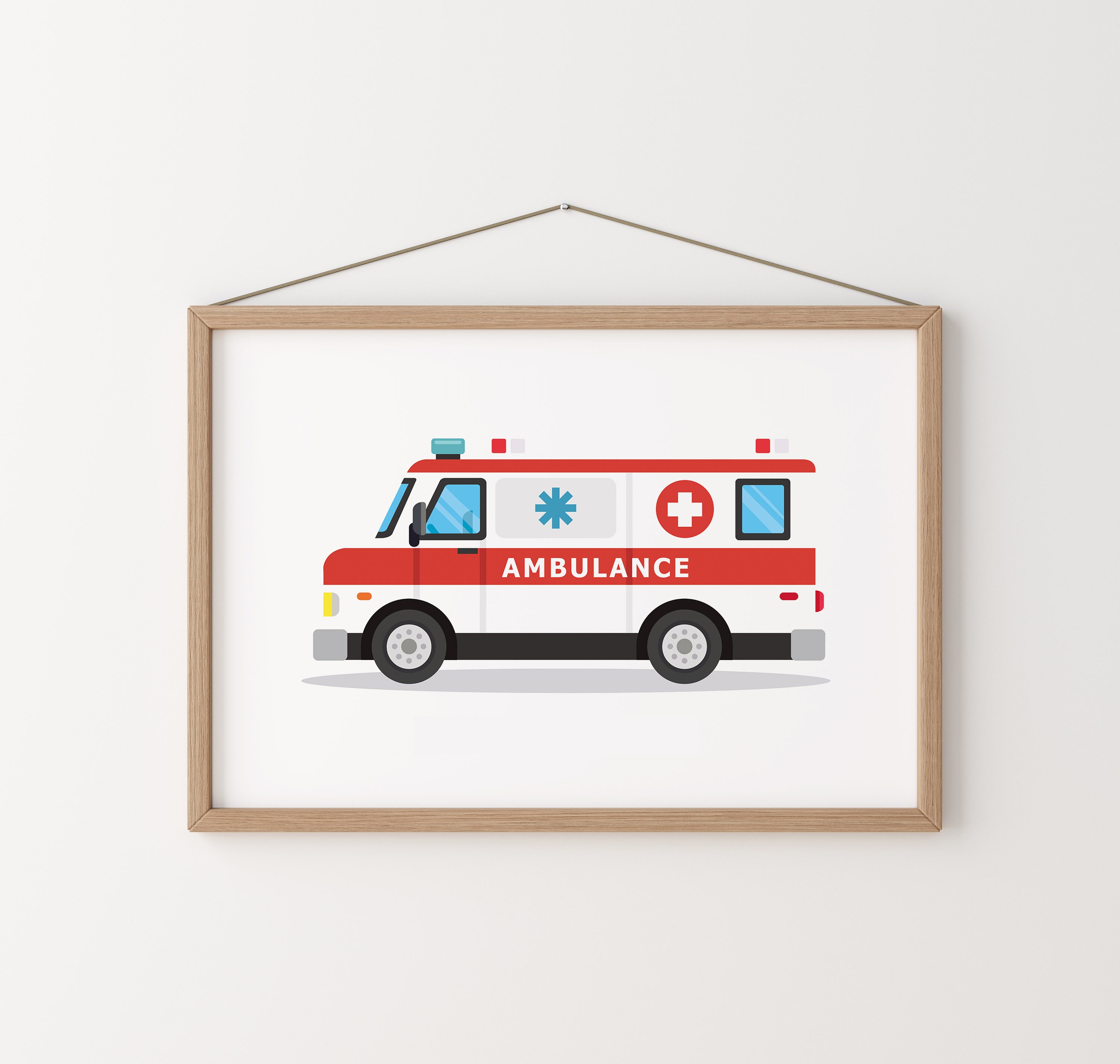 Ambulance Print, Emergency Vehicle Print, Transportation Wall Decor ...