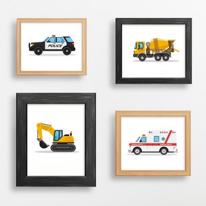 Ambulance Print, Emergency Vehicle Poster, Children Poster, Boy Room ...
