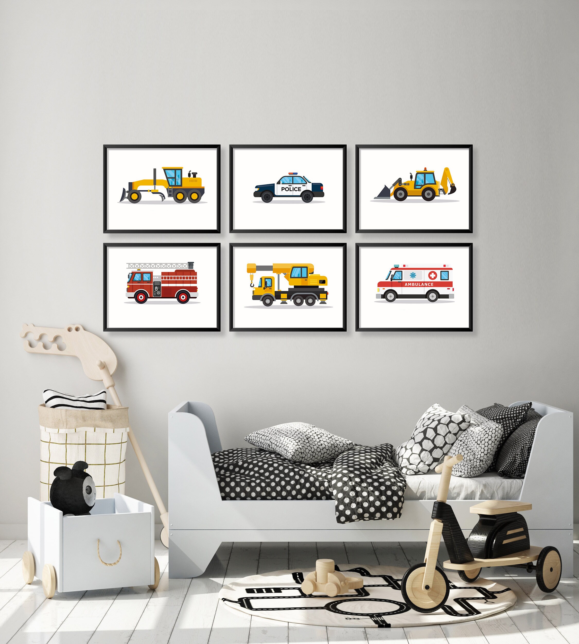 Grader Print, Construction Vehicle Poster, Kids Poster, Boy Room Decor ...
