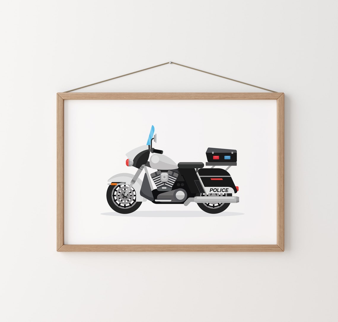 Police Motorcycle Print Police Motorcycle Police Wall Decor - Etsy