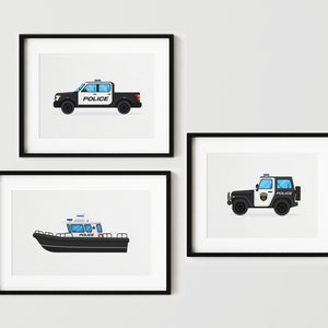 Police Car Print, Police Jeep, Emergency Vehicle Print, Transportation ...