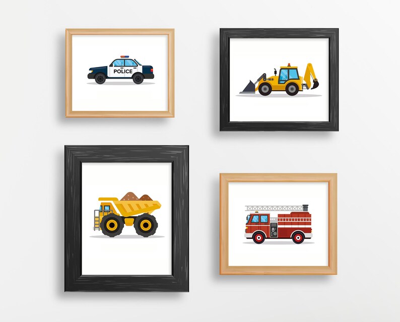Mega Dump Truck Print, Construction Vehicle Poster, Kids Poster, Boy ...