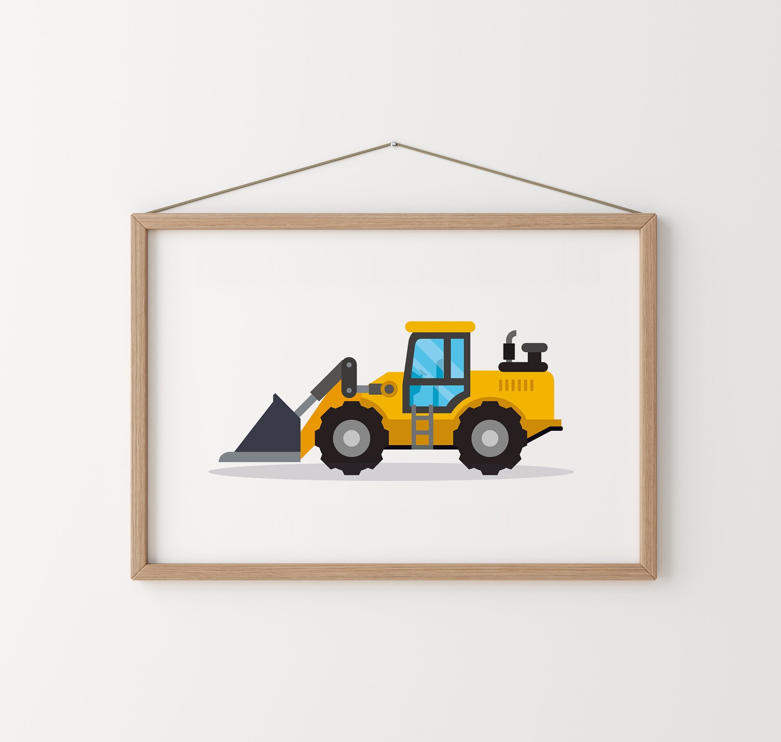 Wheel Dozer Print, Construction Vehicle Poster, Kids Poster, Boy Room ...