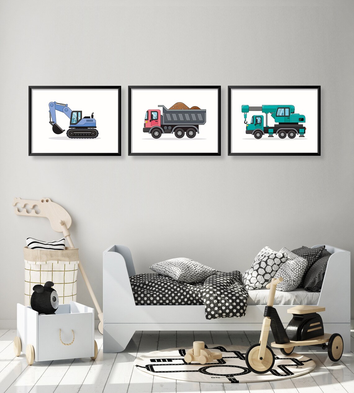 Excavator Print Construction Vehicle Poster Children Poster - Etsy