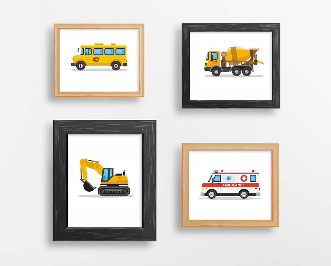 School Bus Print, Bus Print, Transportation Wall Decor, Vehicle Prints ...