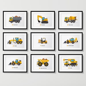 Construction Vehicle Poster, Transport Wall Decor, Car Wall ...