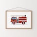 Fire Truck Print, Firetruck Art Print, Transportation Wall Decor ...