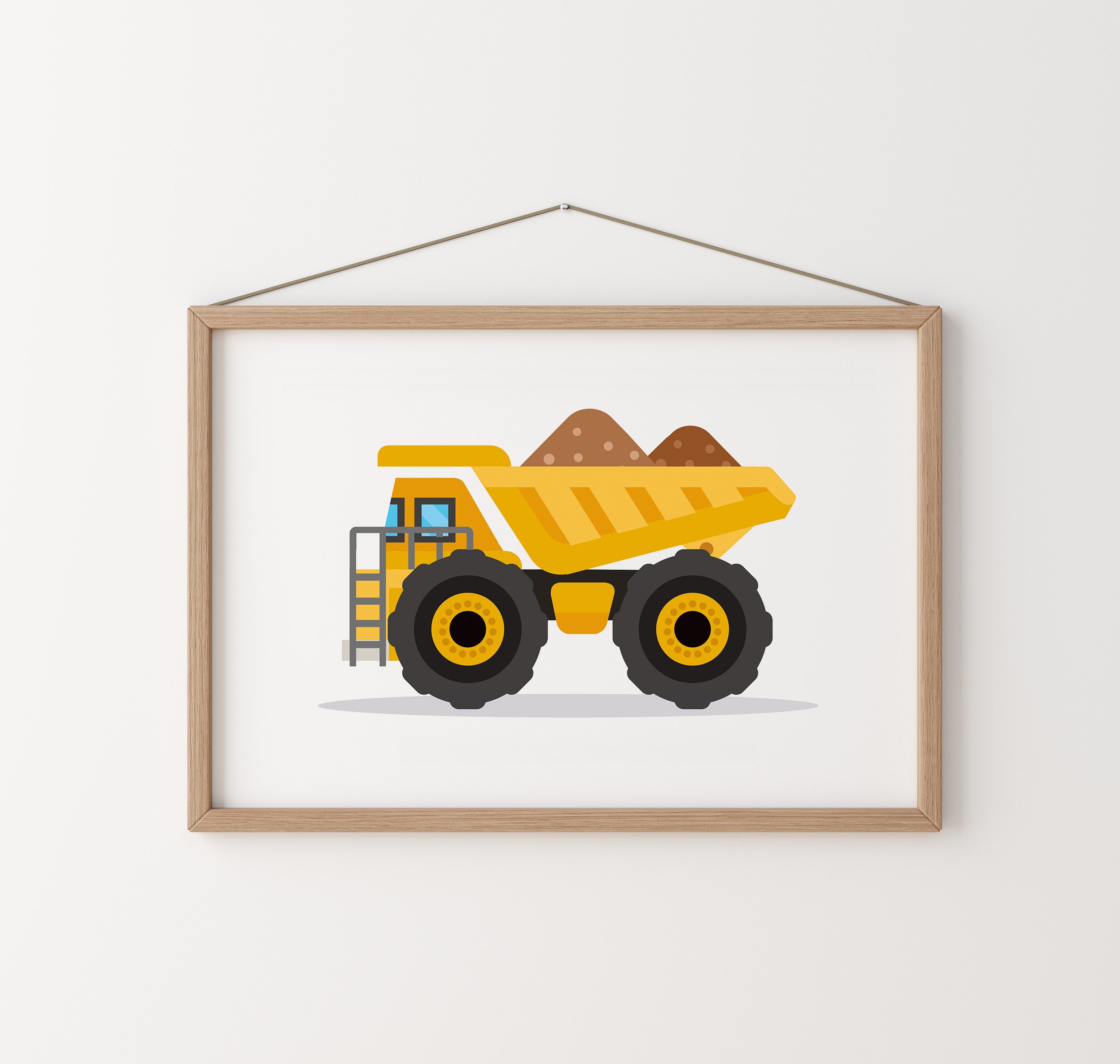 Mega Dump Truck Print, Construction Vehicle Poster, Kids Poster, Boy ...