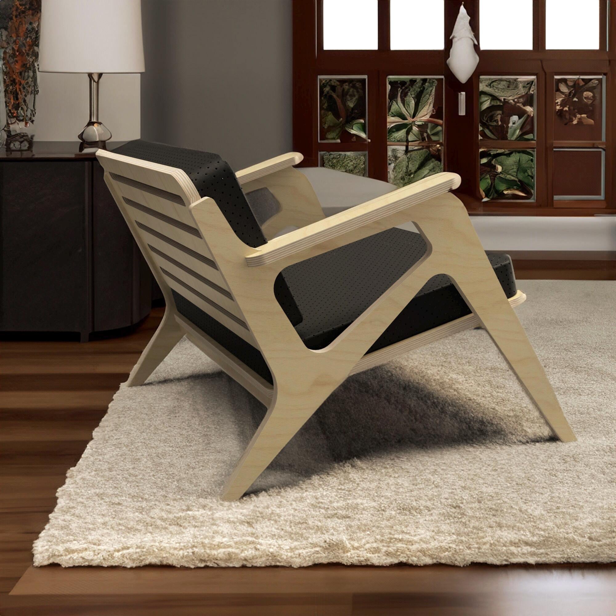 CNC Plans (DXF, SVG) - Chair Nuevo - Scandinavian Design (digital ...