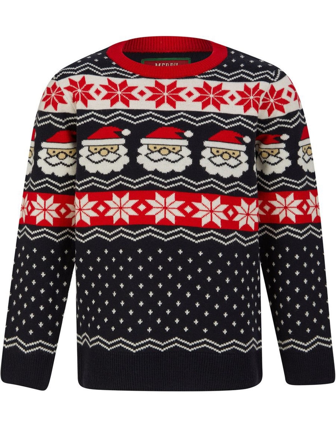 Kids Santa Jumper Navy Kids Christmas Jumper - Etsy