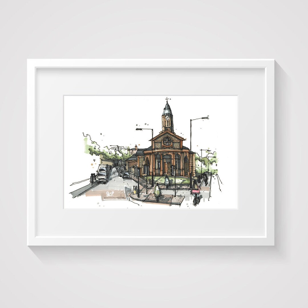 Cheltenham Road Bristol Sketch Print - Etsy.de