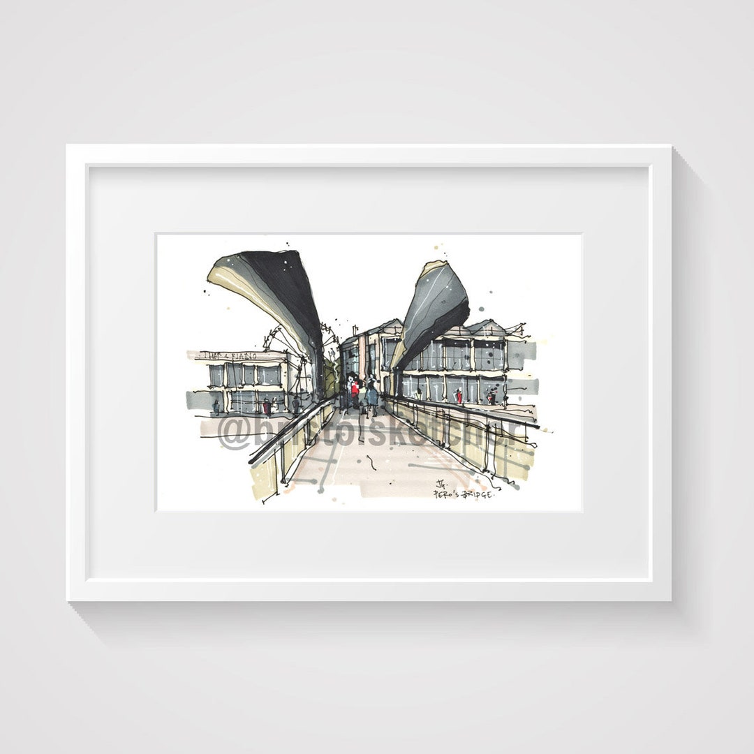Pero's Bridge Sketch Bristol Print - Etsy UK
