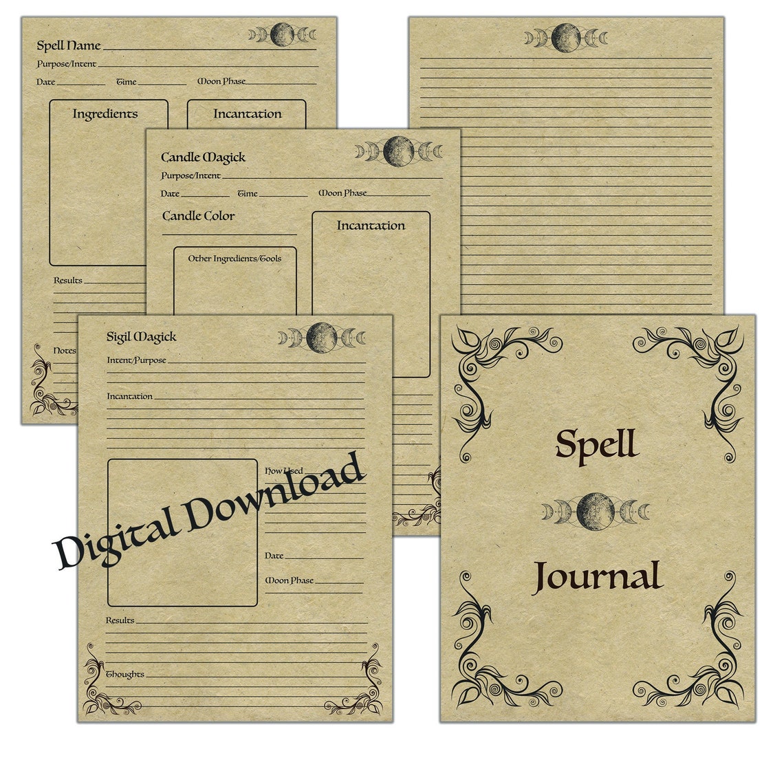 Spell Journal Printable - Moon Spell - Etsy