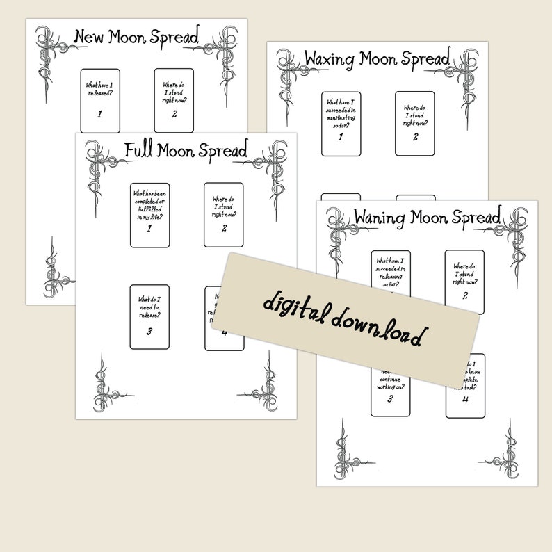 Tarot Spread and Journal for Phases of the Moon - Etsy
