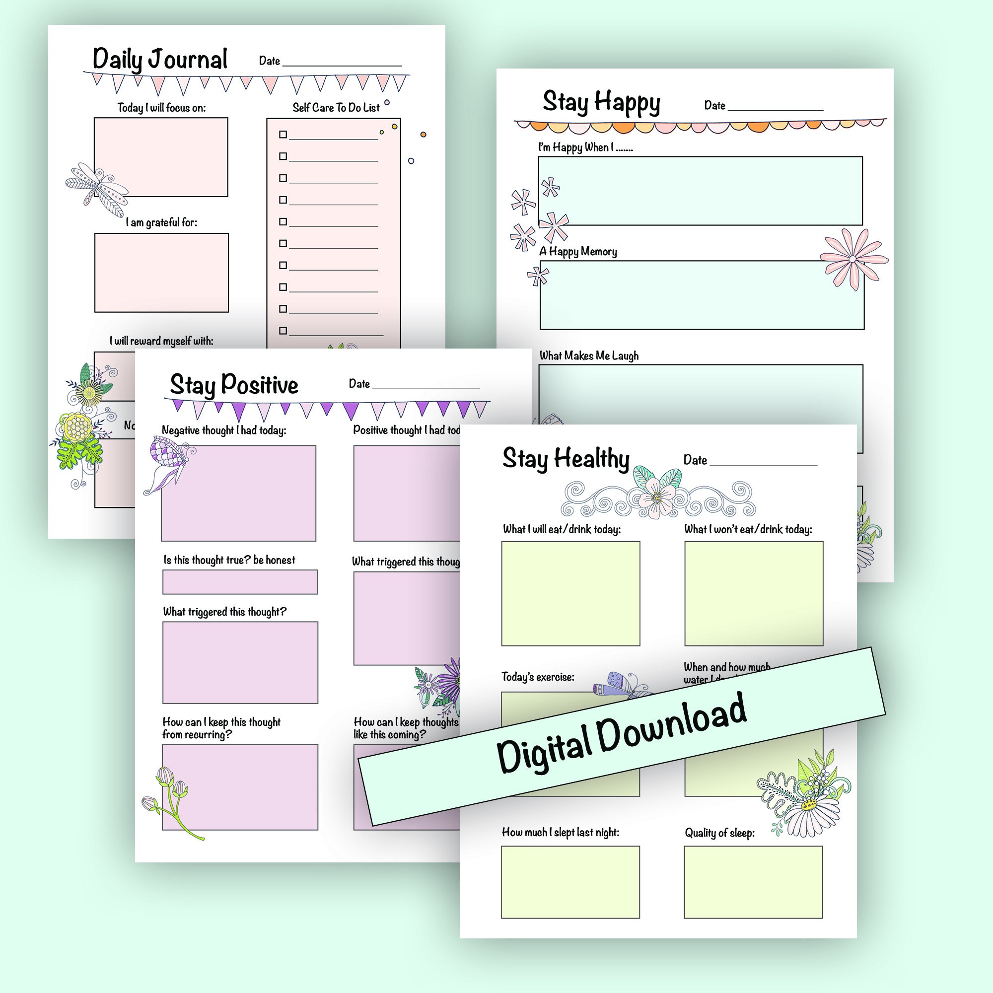 Self Care Journal - Printable Digital Download - Etsy