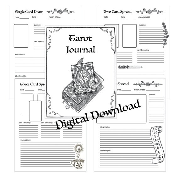 Tarot Journal Printable Witchy Pagan Wicca | Etsy