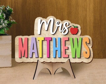 Personalized Teacher Desk Name Plate, Custom Teacher Gifts, Teacher ...